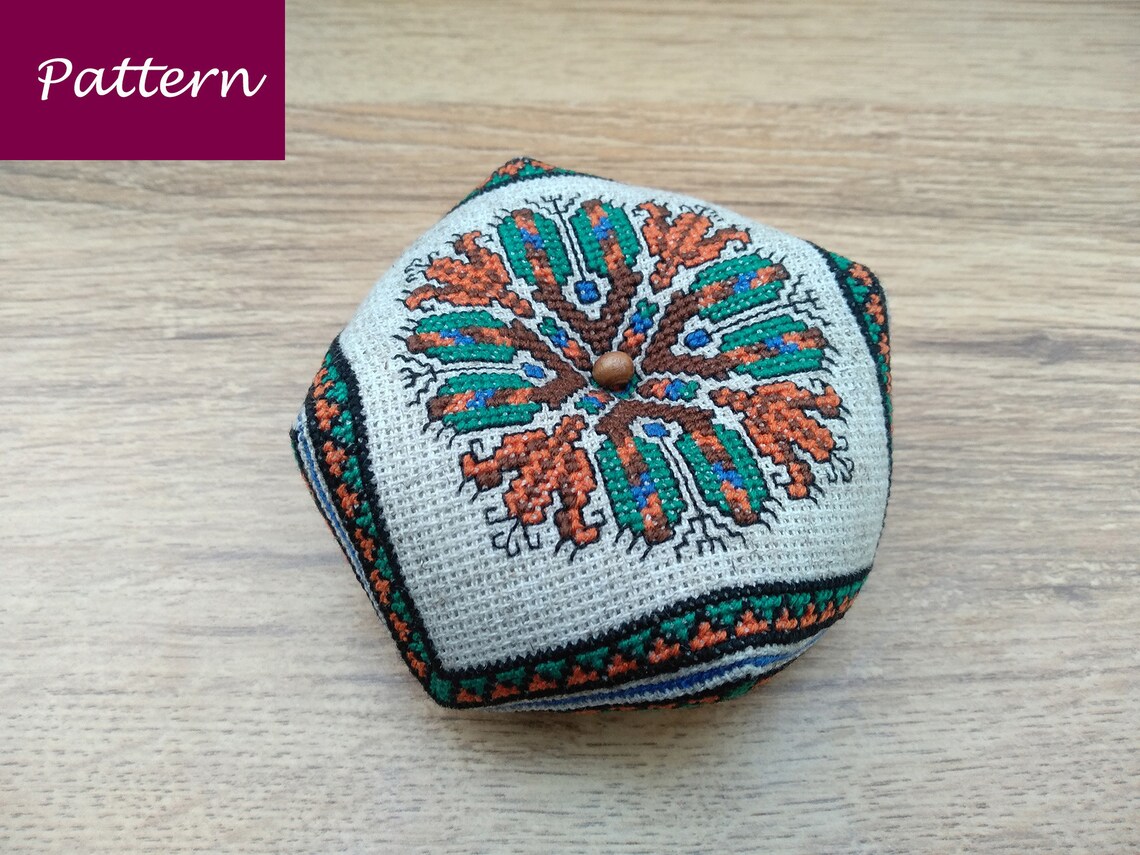 Folk Biscornu Cross Stitch Pattern Easy Ethnic Design - Etsy