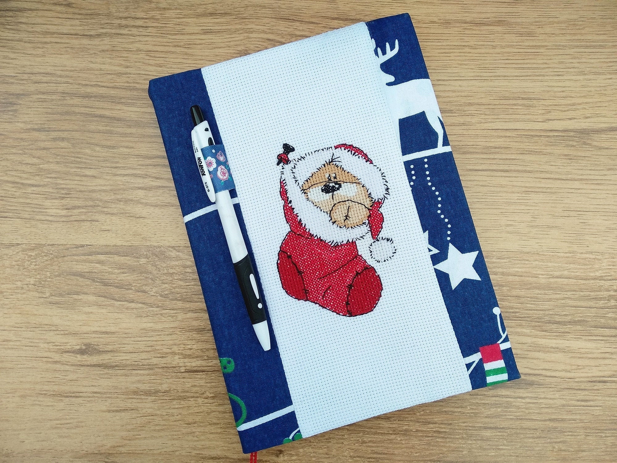 Christmas Notebook Fabric Double Sided Cover Hand - Etsy
