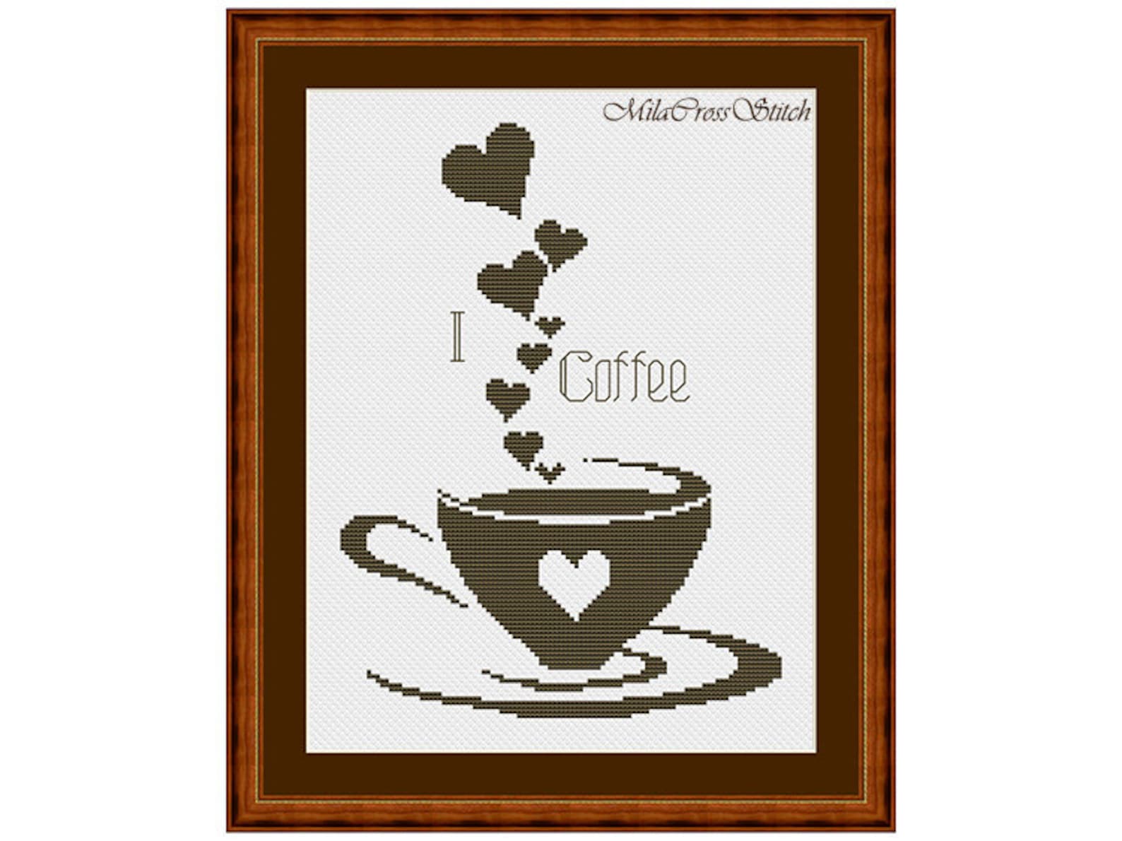Cross Stitch Coffee Cup Pattern Easy Xstitch Design Coffee - Etsy