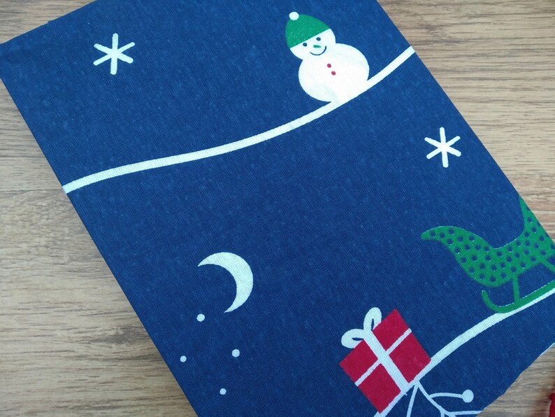 Christmas Notebook Fabric Double Sided Cover Hand - Etsy