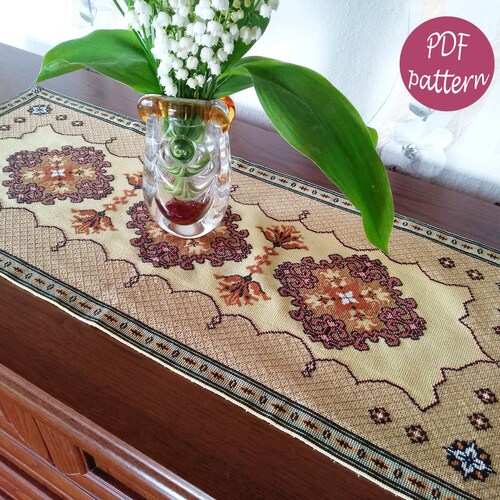 Tablecloth Cross Stitch Pattern DIY Cozy Home Decor - Etsy