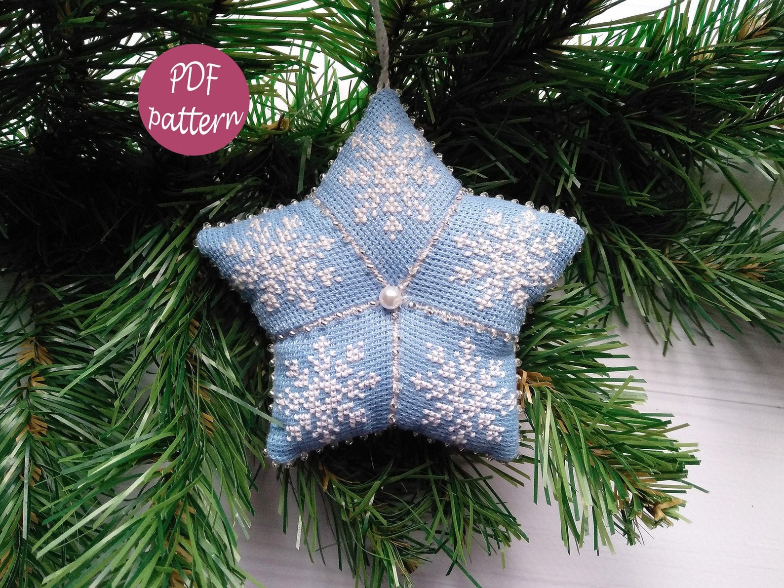 Christmas Star Cross Stitch Pattern Unique Xmas Ornament - Etsy