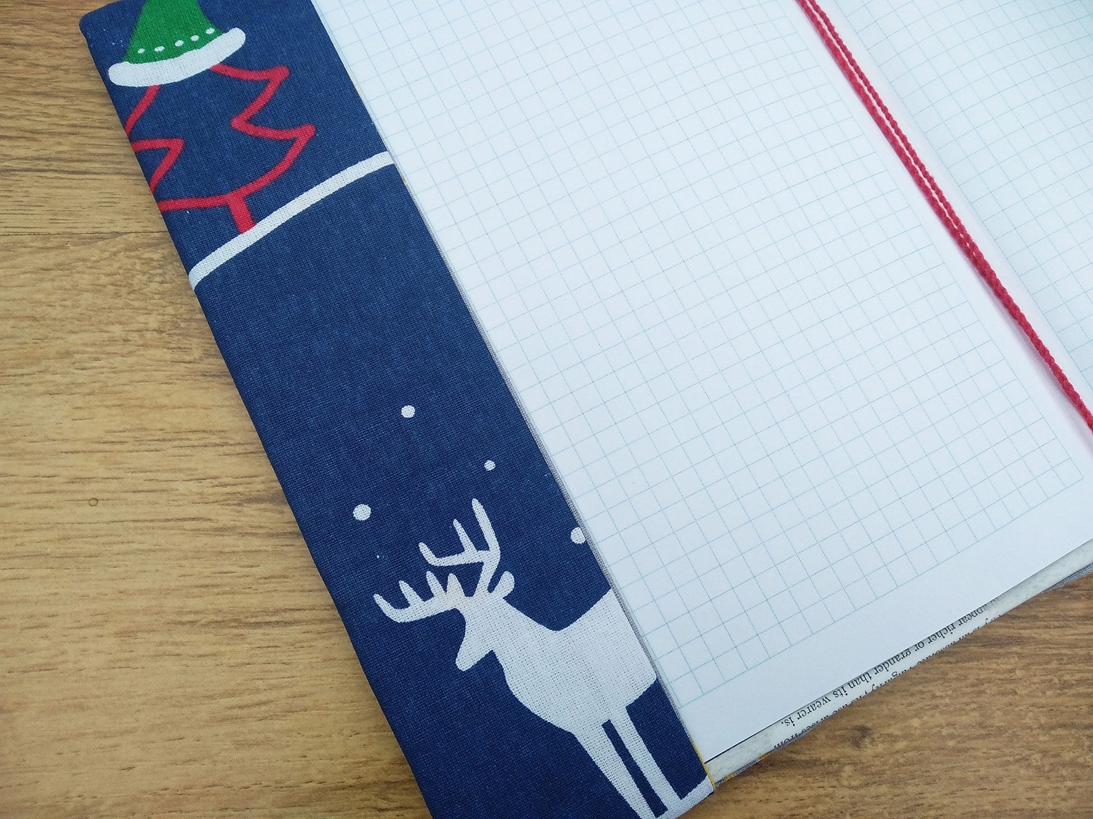 Christmas Notebook Fabric Double Sided Cover Hand - Etsy
