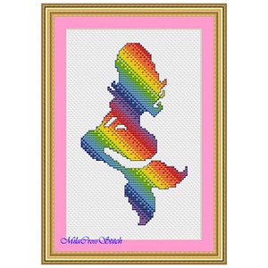 Mermaid Cross Stitch Pattern PDF Modern Counted Crossstitch Mermaid ...