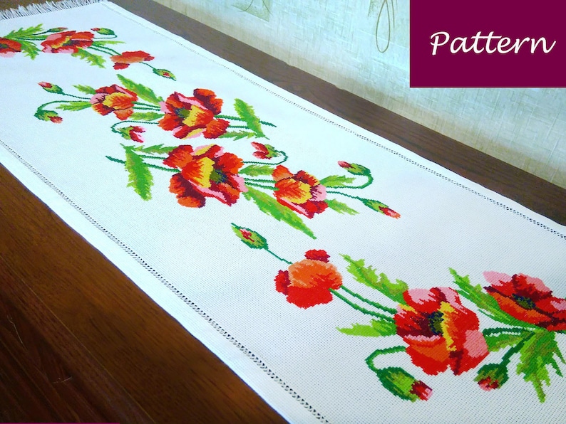 Tablecloth Cross Stitch Pattern Rectangular Table Runner | Etsy