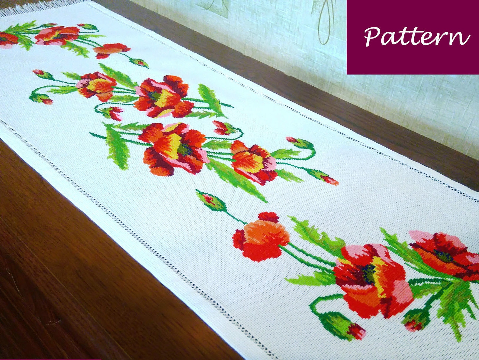 Tablecloth Cross Stitch Pattern Rectangular Table Runner | Etsy