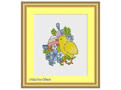 Easter Chick Cross Stitch Pattern Modern Counted Xstitch - Etsy