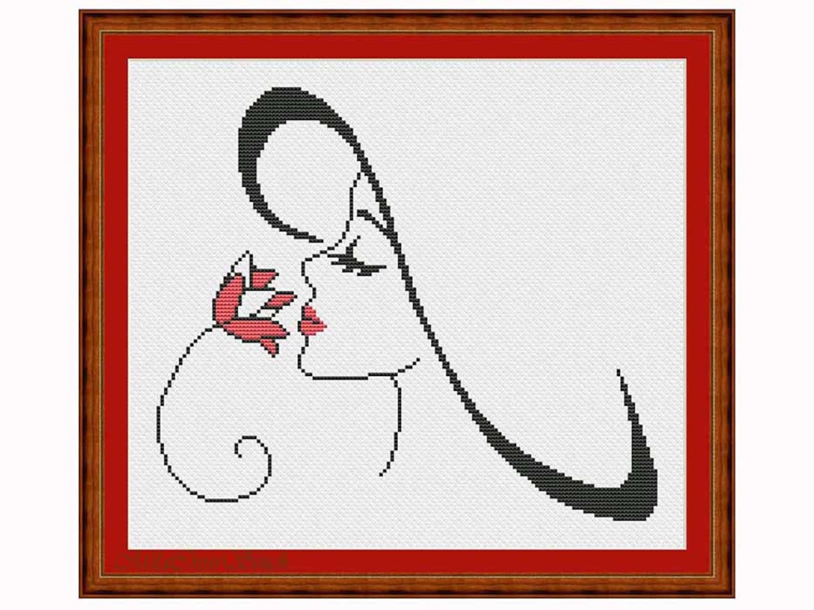 Lady Cross Stitch PDF Pattern – Easy Counted Xstitch – Modern Woman - Etsy