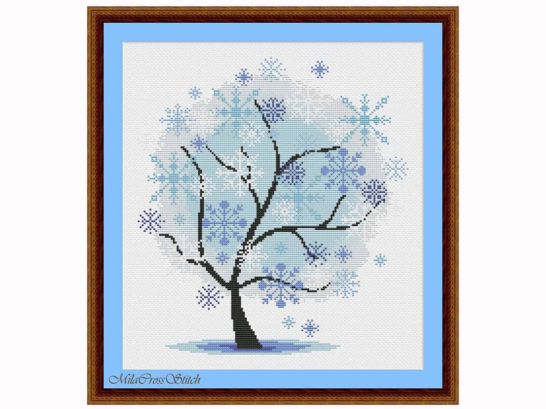 Winter Tree Cross Stitch Pattern. 4 Seasons, Nature Xstitch Chart - Etsy