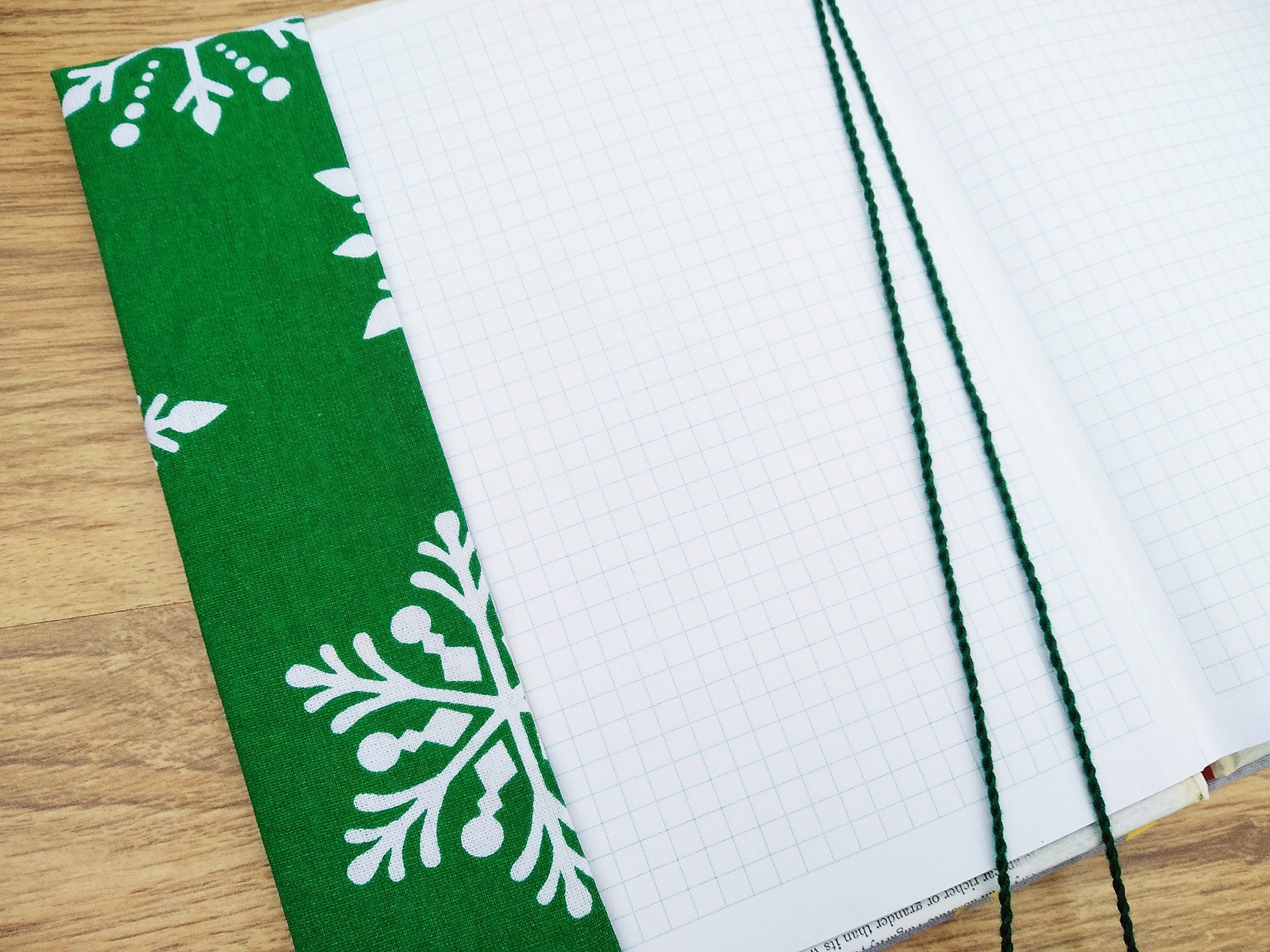 Xmas notebook double sided fabric cover hand embroidery | Etsy