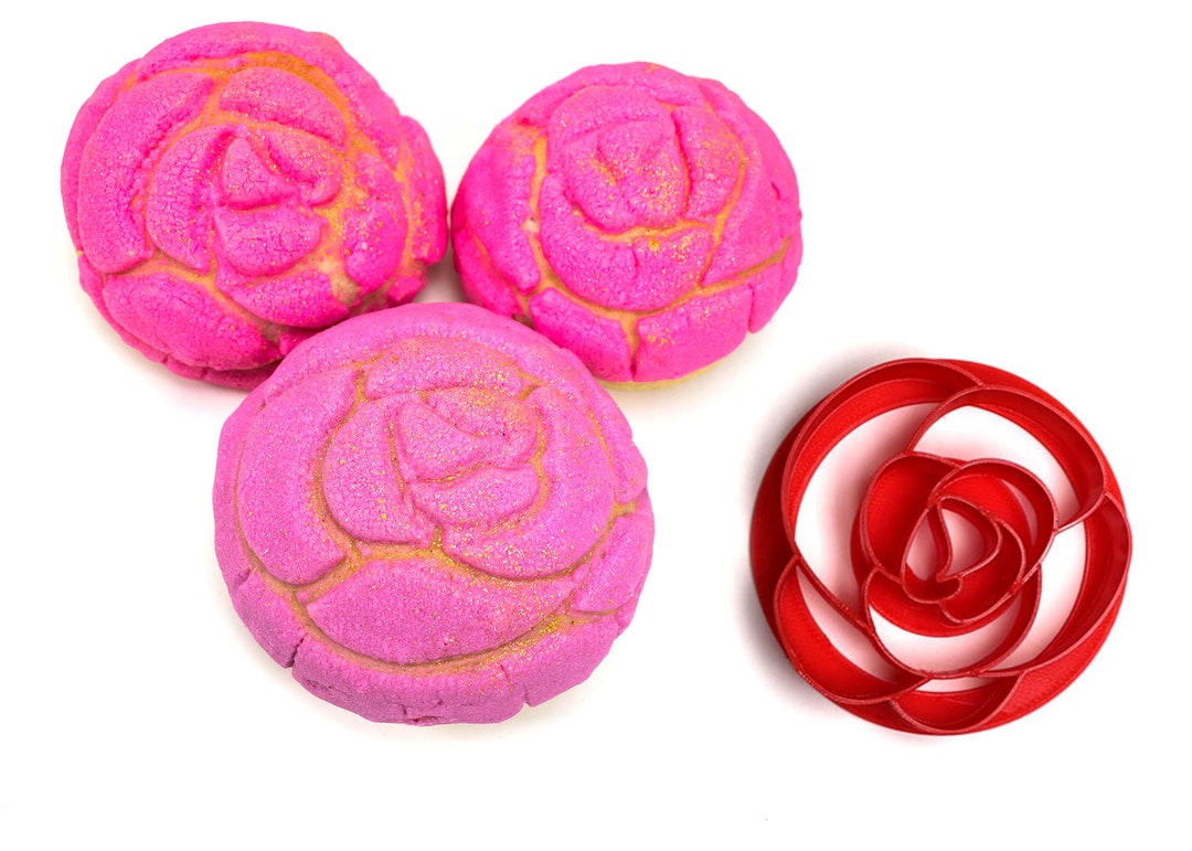 3.5″ Rose Pattern Pan Dulce Stamp / Concha Stamp Rose Pattern for Rose ...