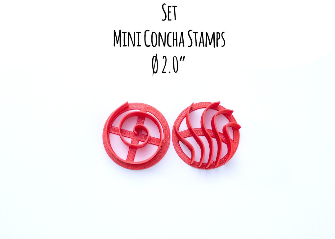 Set of 2 Mini Concha Stamps 2″ Manteconcha Stamp / Concha Cupcake ...
