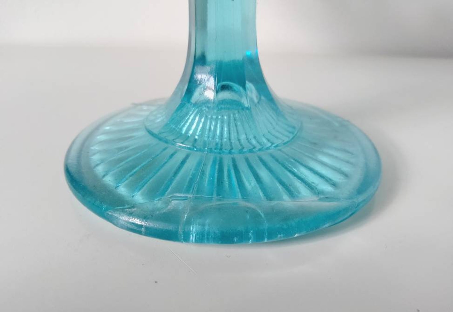 Rare Victorian Davidson Cake Stand Comport Blue Pearline - Etsy