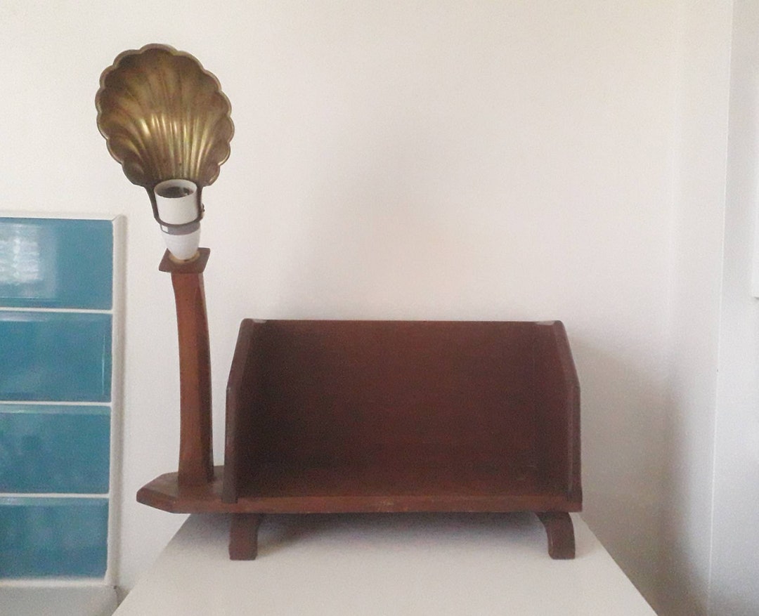 Antique Wooden Bookstand With Integral Lamp With Brass Metal - Etsy