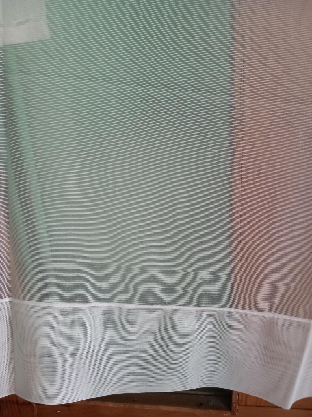 Vintage Simple Design White Cafe Style Half Net Curtain Panel, 24.5 ...