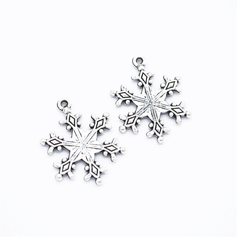 50pieces/lot Snowflake Charms Pendants Jewelry Making DIY - Etsy Hong Kong