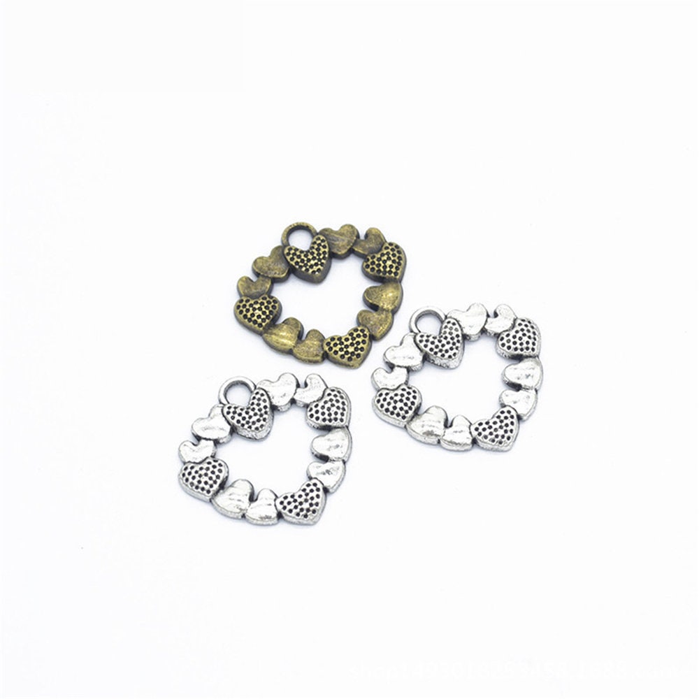 40pieces/lot heart Charms Pendants Jewelry Making DIY Handmade | Etsy