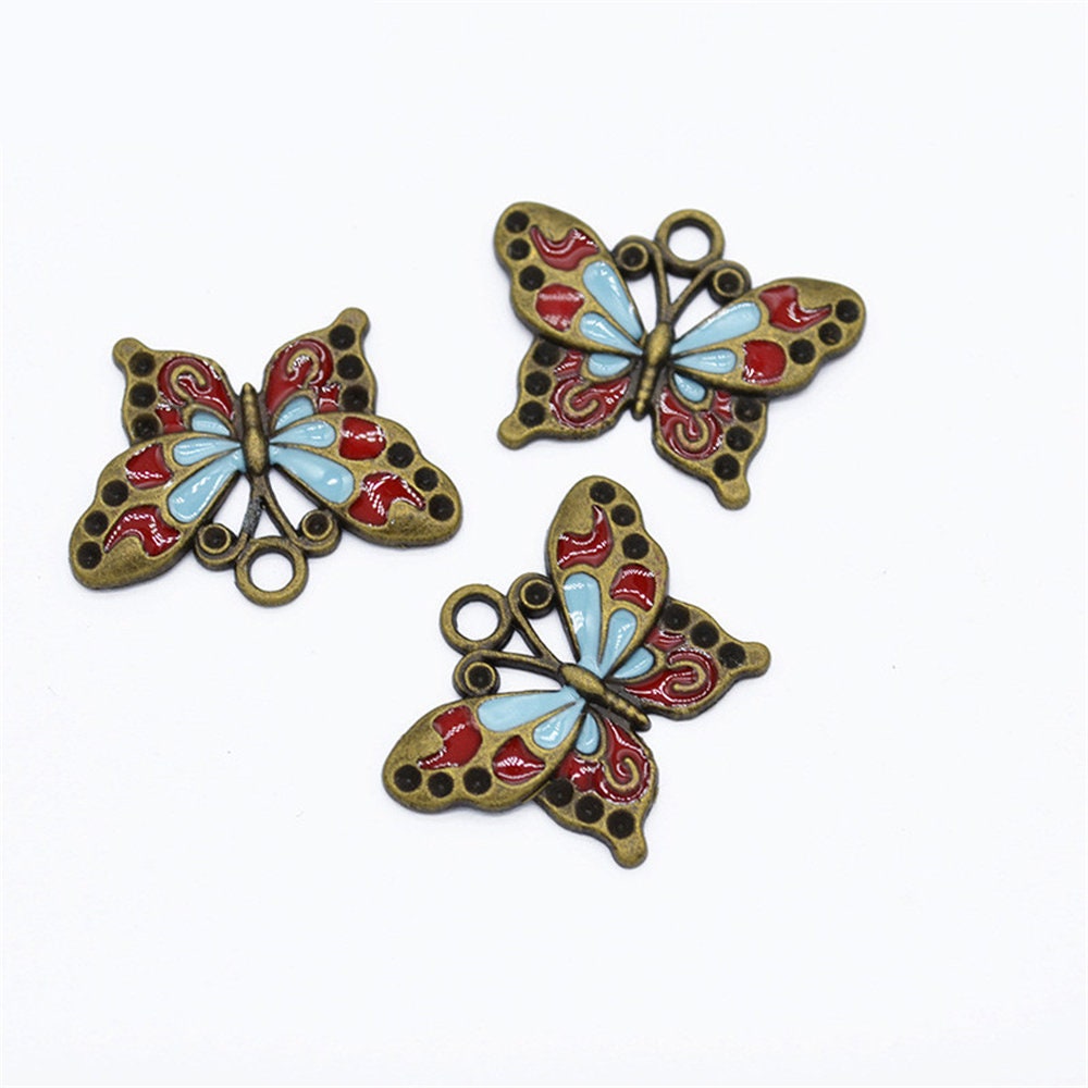 10pieces/lot butterfly Charms Pendants Jewelry Making DIY | Etsy