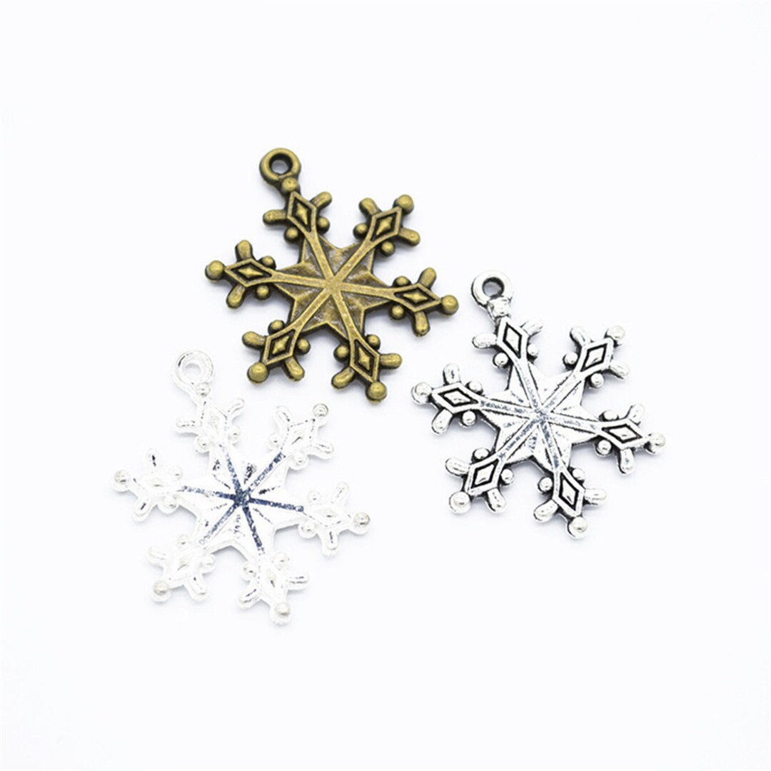 50pieces/lot Snowflake Charms Pendants Jewelry Making DIY - Etsy Hong Kong