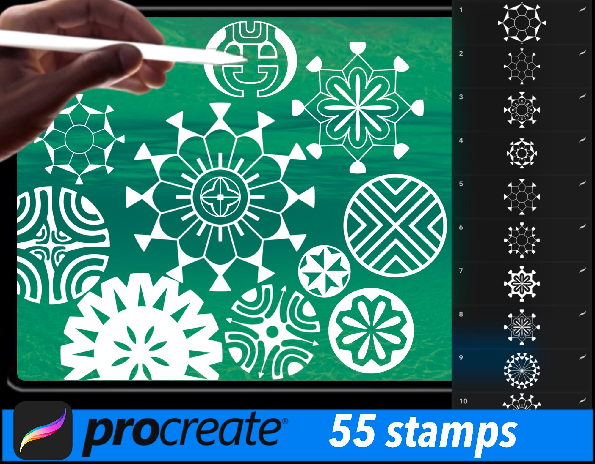 Round Polynesian Symbols Procreate Stamps - Etsy