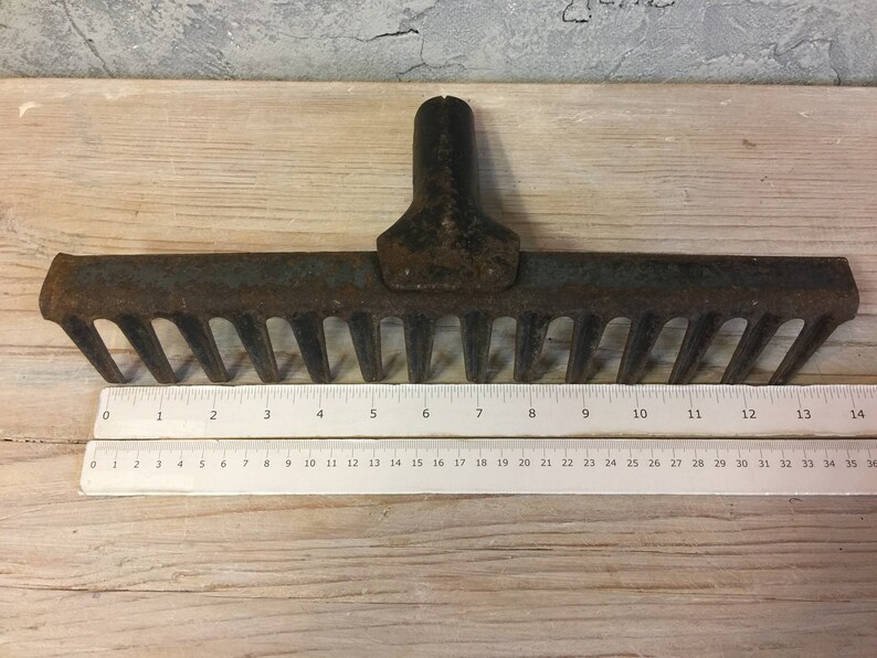 Primitive Farm Iron Rake Metal Rake Old Rake Garden Decor - Etsy