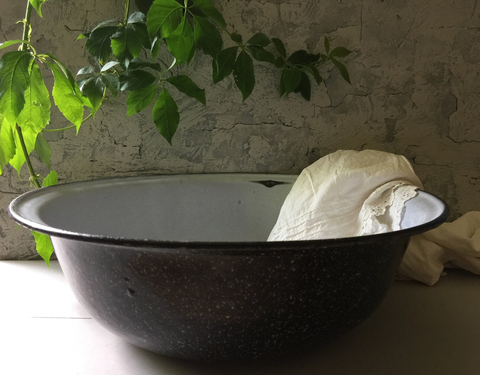 Old Enamel Wash Basin Brown Wash Basin Old Vintage Sink - Etsy