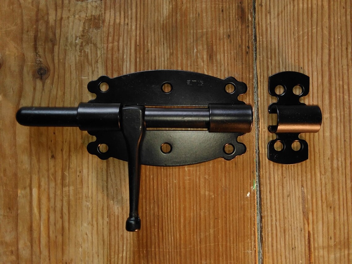 Large Door Latch Door Lock Large Metal Latch Black Latch - Etsy