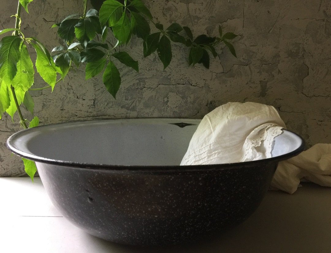 Old Enamel Wash Basin, Brown Wash Basin, Old Vintage Sink, Kitchen ...