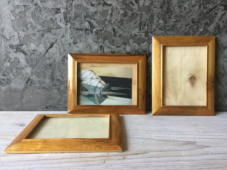 Vintage Wooden Frames Set of 3 Small Framesframes With - Etsy