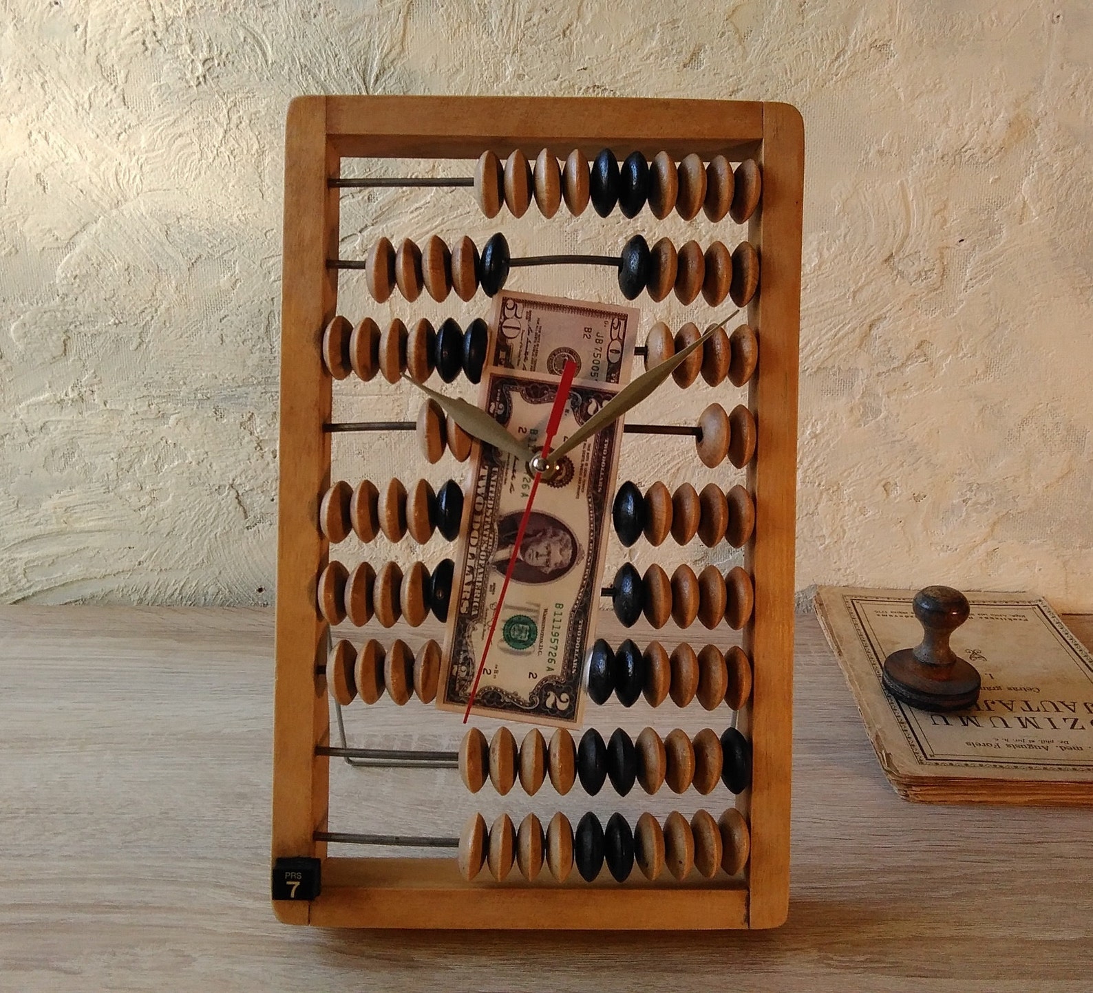 Handmade Wooden Abacus Clock: Modern Office Decor - Etsy