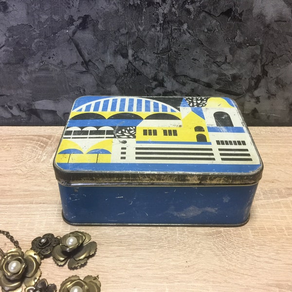 Blue Metal Box - Etsy