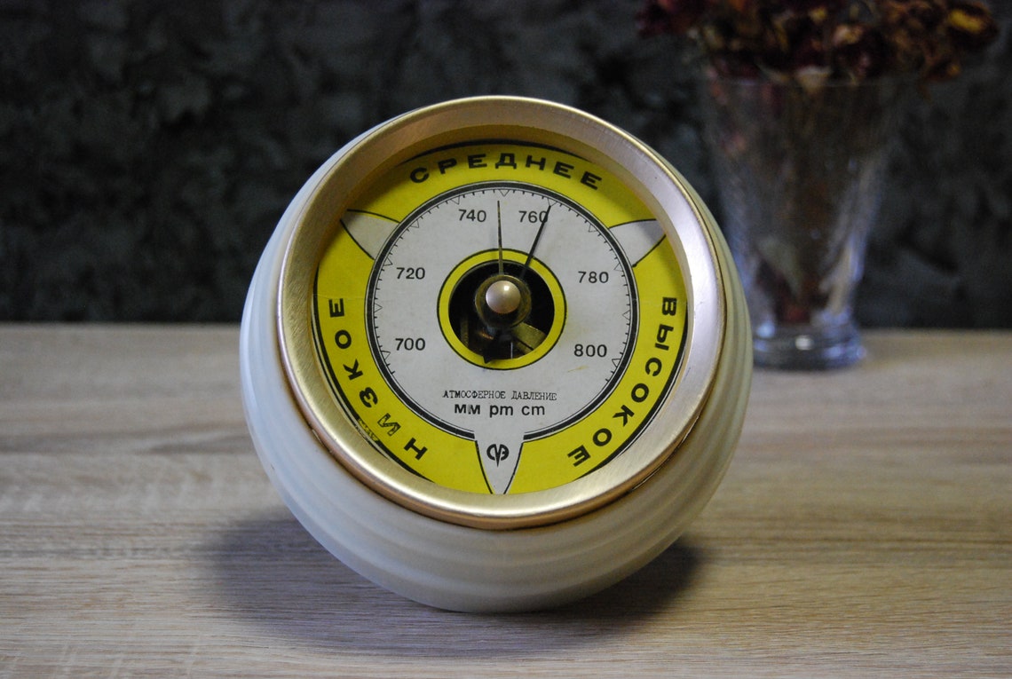 Barometer Vintage Hygrometer Retro Plastic Desktop Thermometer - Etsy