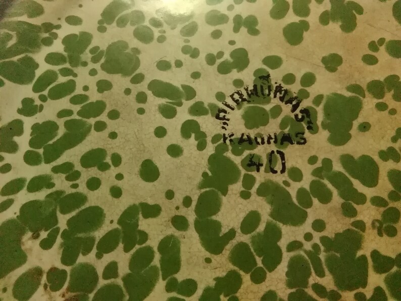 Small Enamel Basin Green Vintage Basin Old Bowl | Etsy