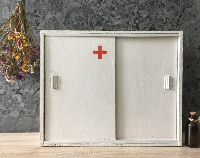 Vintage Medical Cabinet, Pharmacy Cabinet, Wooden Medical Box ...