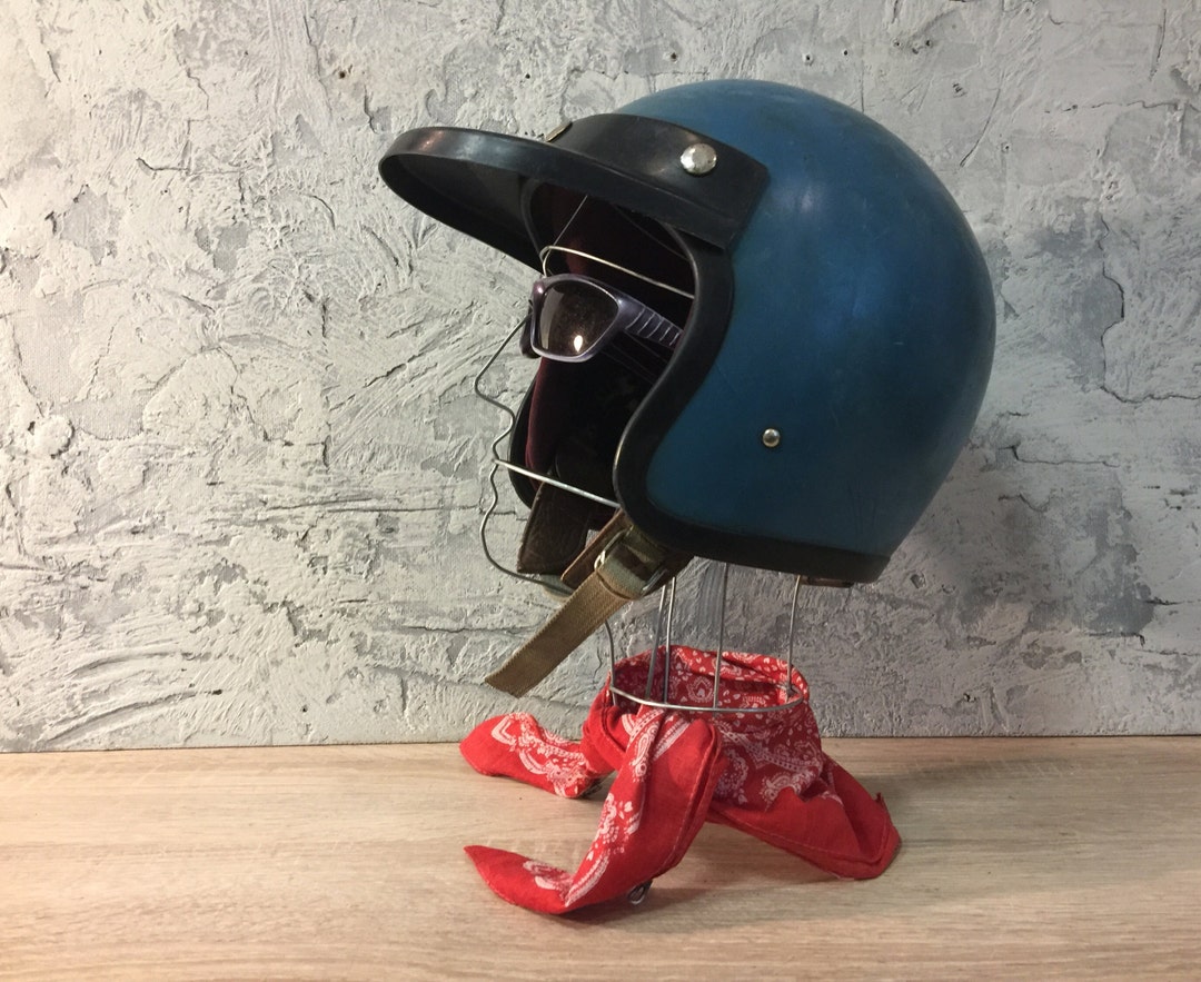 Vintage Motorcycle Helmet, Green Safety Helmet, Vintage Helmet, Garage ...