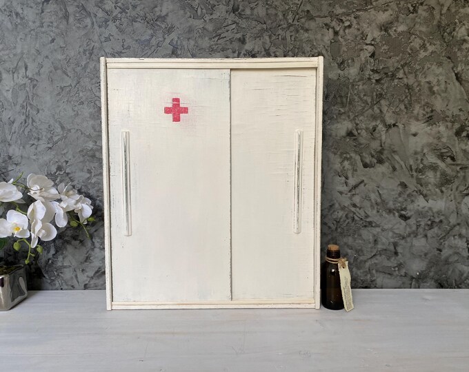 Vintage Medical Cabinet, Pharmacy Cabinet, Wooden Medical Box ...