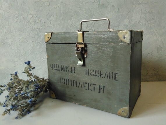Wooden Box Small Army Spare Parts Storage Box Vintage Box - Etsy