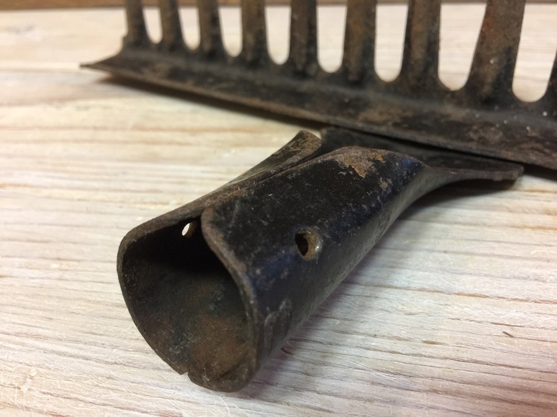 Primitive Farm Iron Rake Metal Rake Old Rake Garden Decor - Etsy
