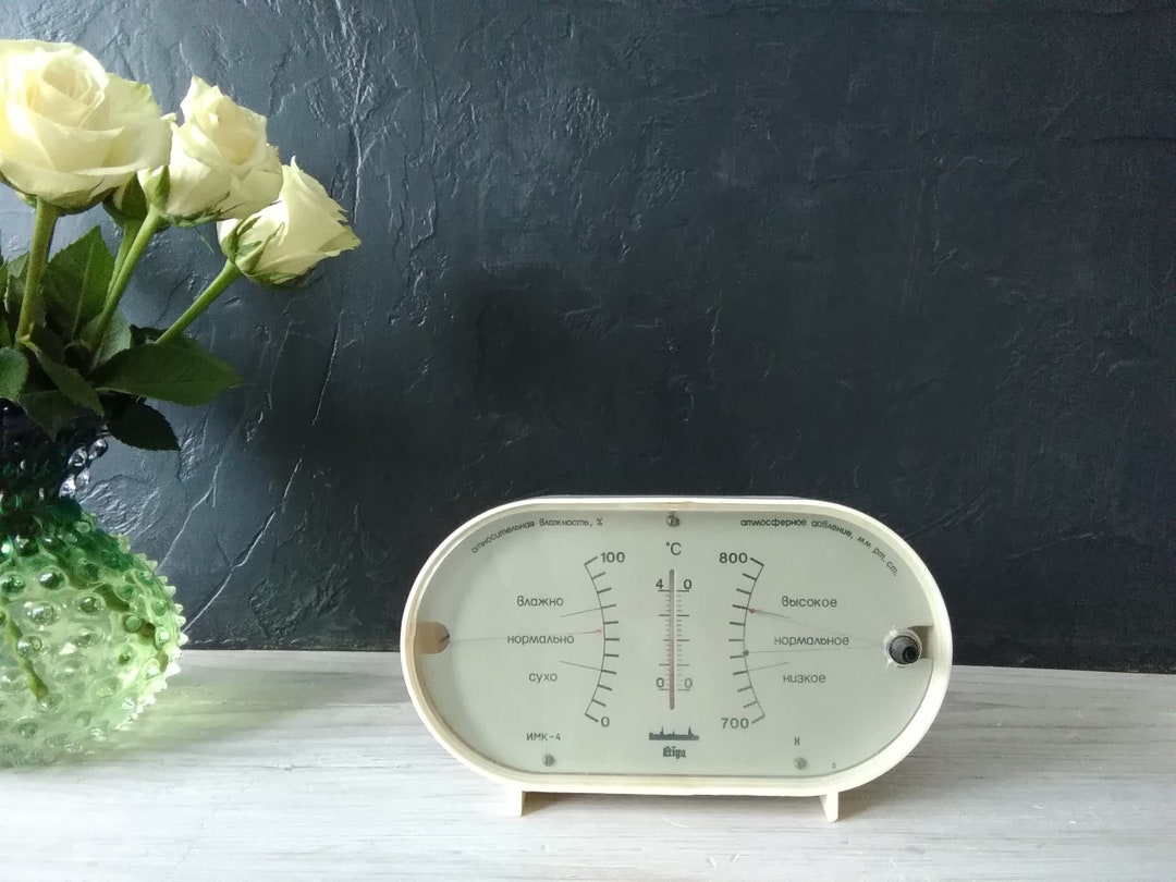 Vintage Barometer Vintage Hygrometer Retro Plastic Desktop Thermometer ...