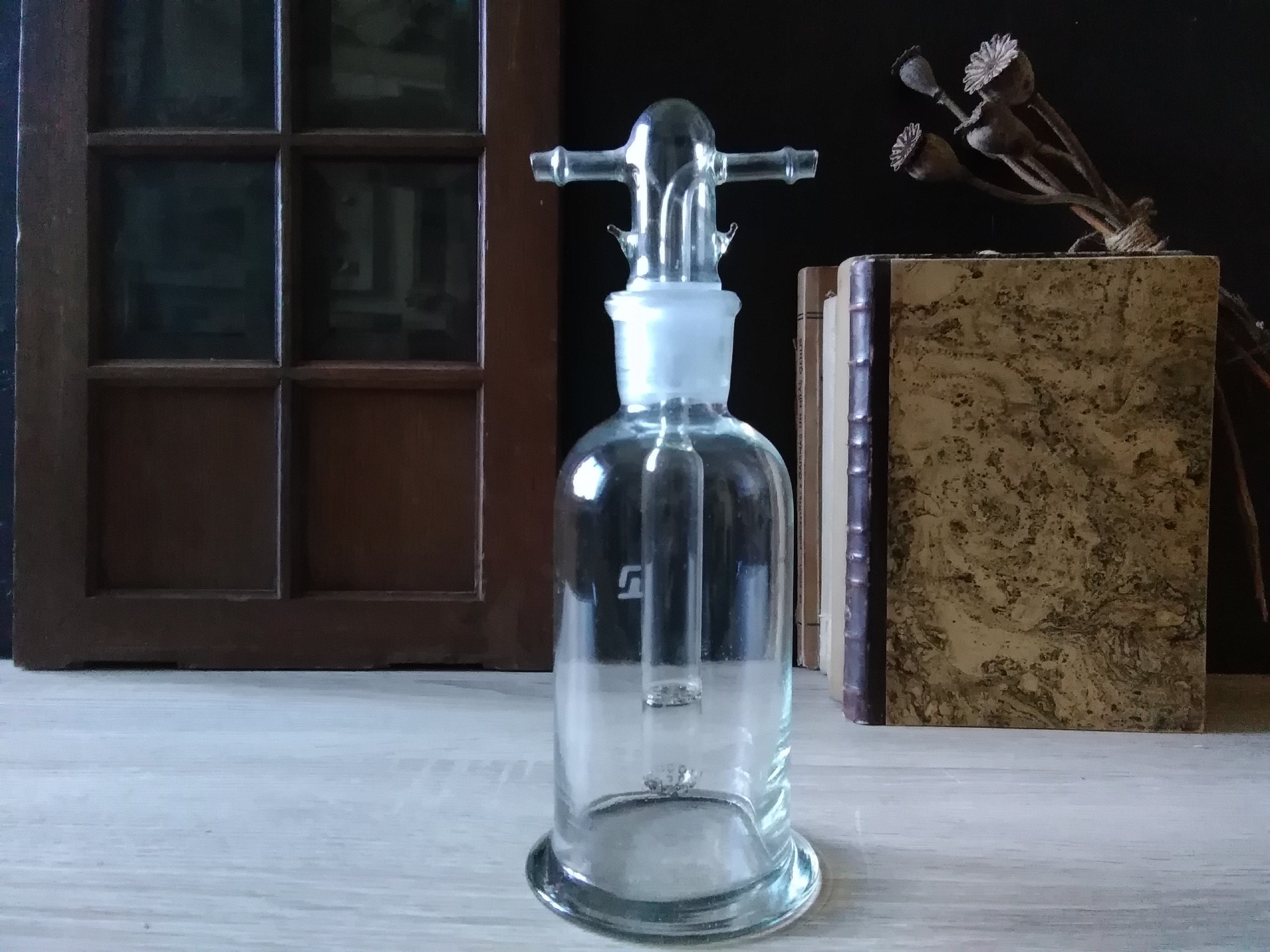 Glass flask for chemical experiments rare flask decor | Etsy