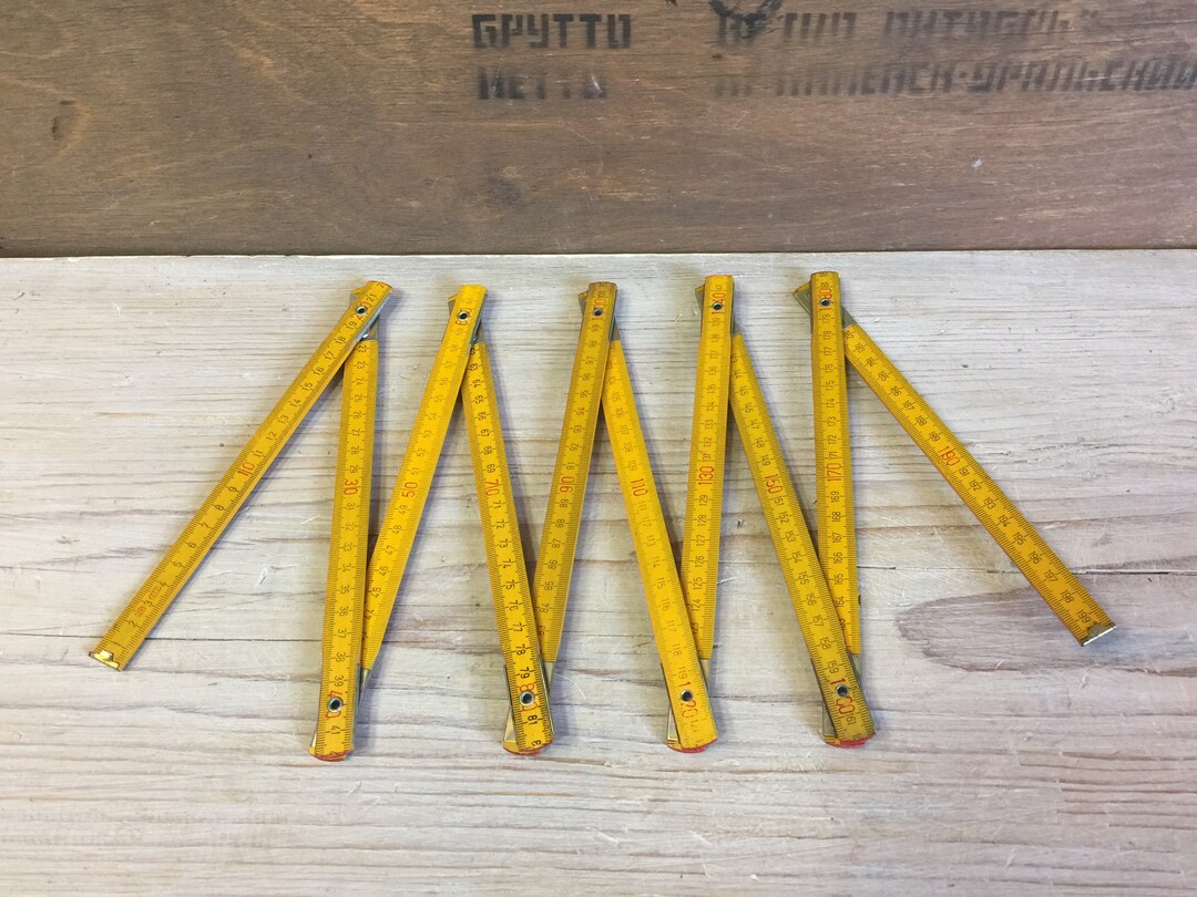 Wooden Measuring Ruler, Folding Ruler, Antique Wooden Ruler, Length 2 ...