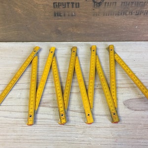 Wooden Measuring Ruler, Folding Ruler, Antique Wooden Ruler, Length 2 ...