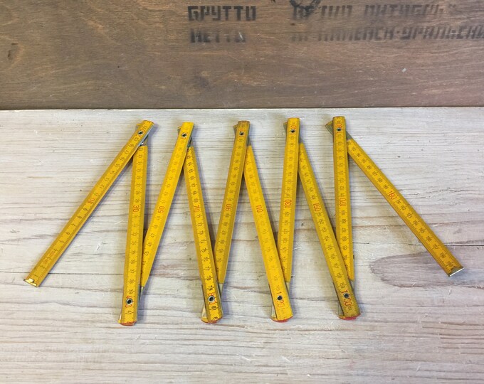 Wooden Measuring Ruler, Folding Ruler, Antique Wooden Ruler, Length 2 ...