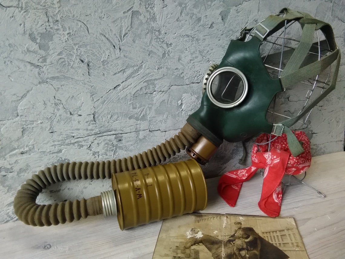 Vintage Soviet Military Gas mask Helmet Cap USSR Chemical | Etsy