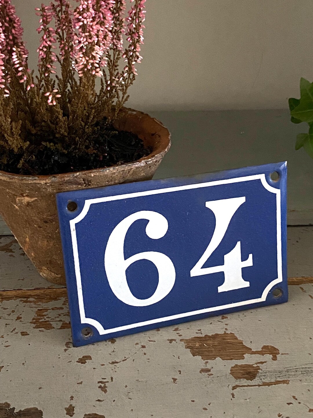 Old Enamel Plate, House Number, Enameled Number, Decoration, Creative ...