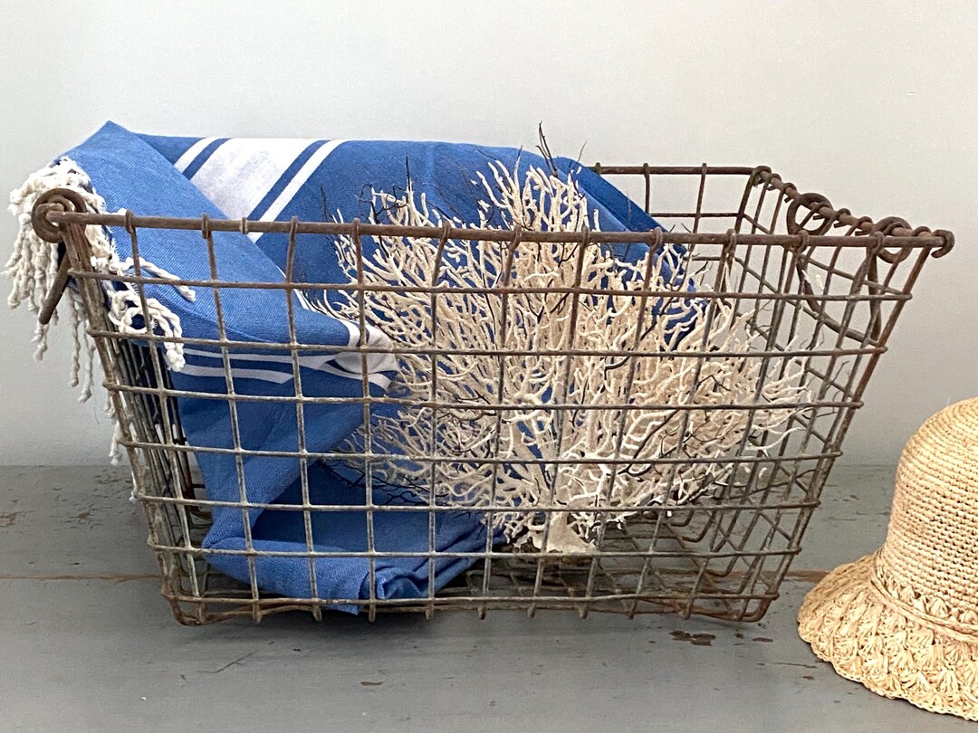 Old Oyster Manna, Wire Basket, Metal Basket, Countryside, Sea - Etsy