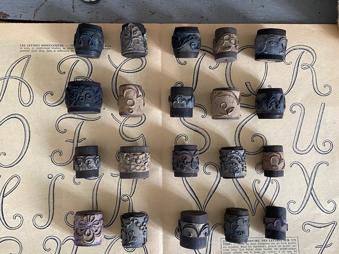 Series of 5 Embroidery Pads Old Festoon Rollers Fabric - Etsy