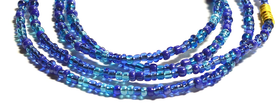 Blues/waist Beads: Handmade African Body Jewelry - Etsy