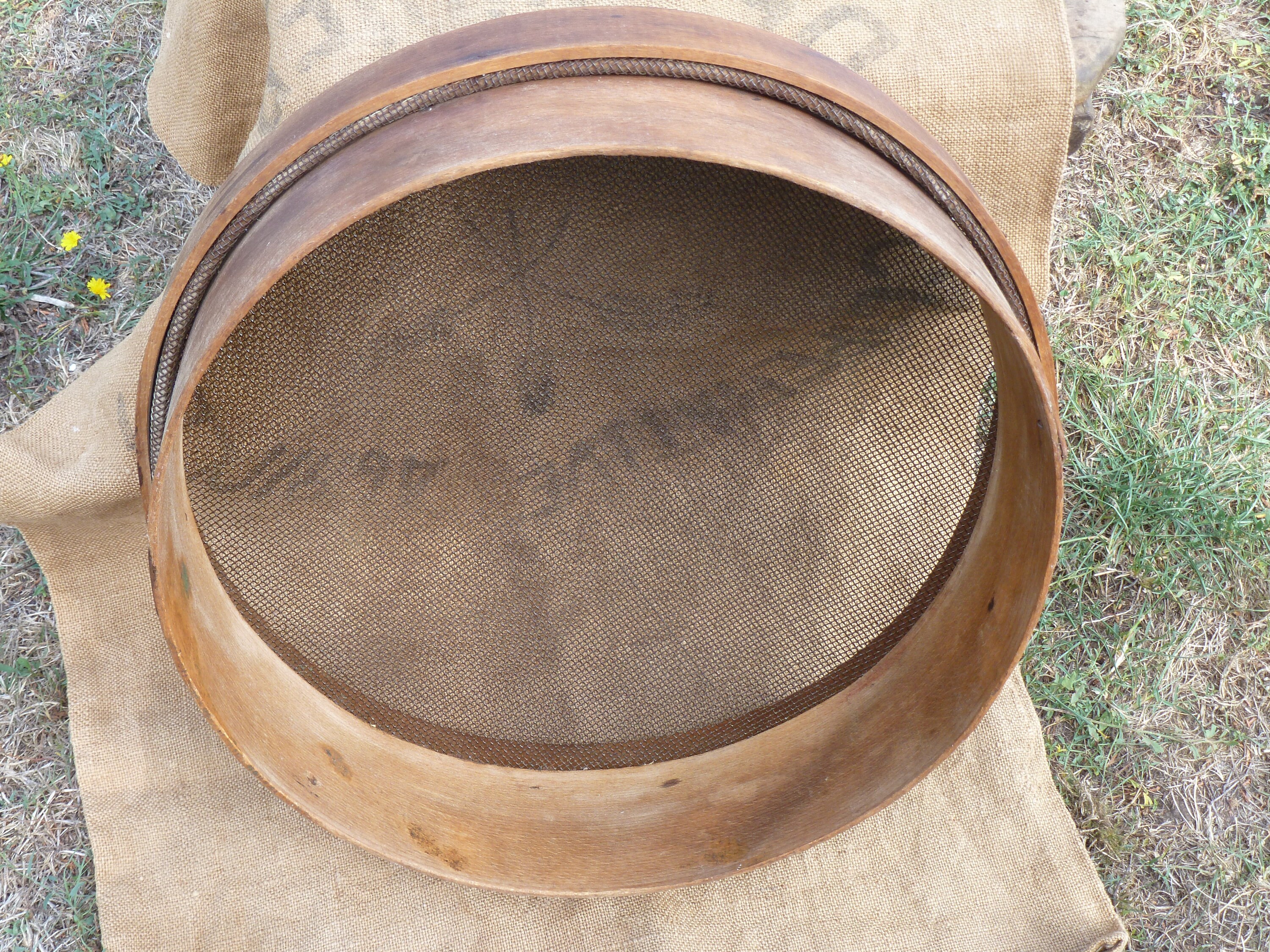 Home & Living Home Décor Old wooden sieve folk art old farm tool ...