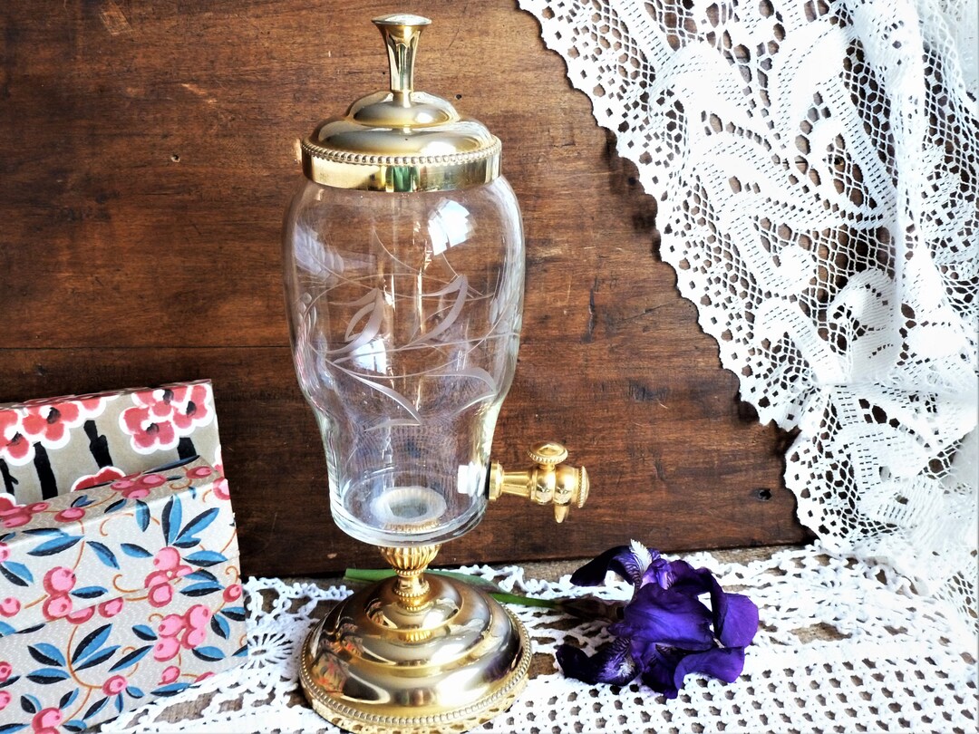 Old Decorative Absinthe and Alcohol Fountain in Crystal and Gilded ...